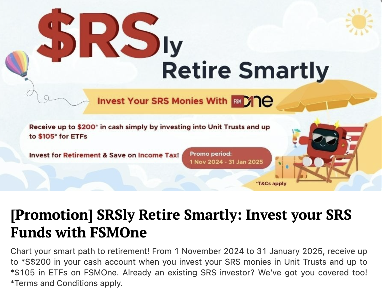 Why you need to invest your SRS funds